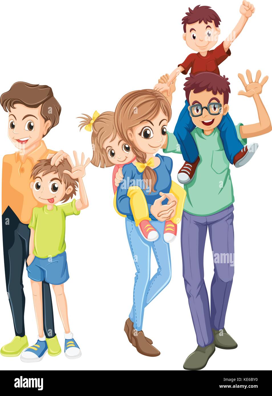 Family members with happy faces illustration Stock Vector Image & Art ...