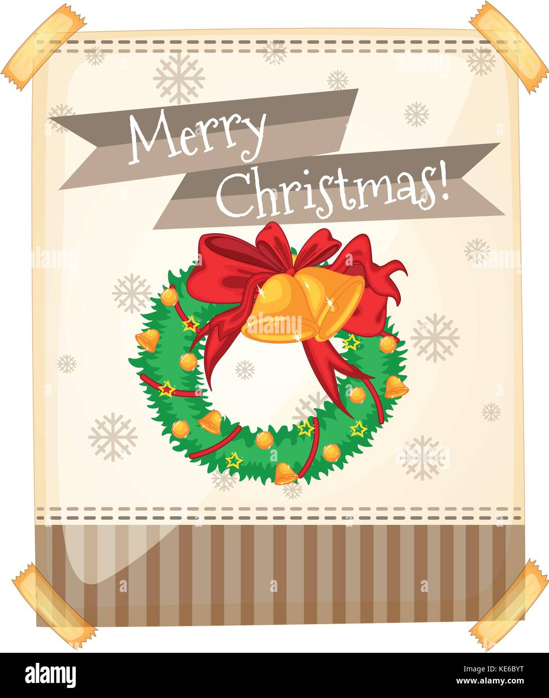 Merry Christmas sign with ornaments illustration Stock Vector Image ...