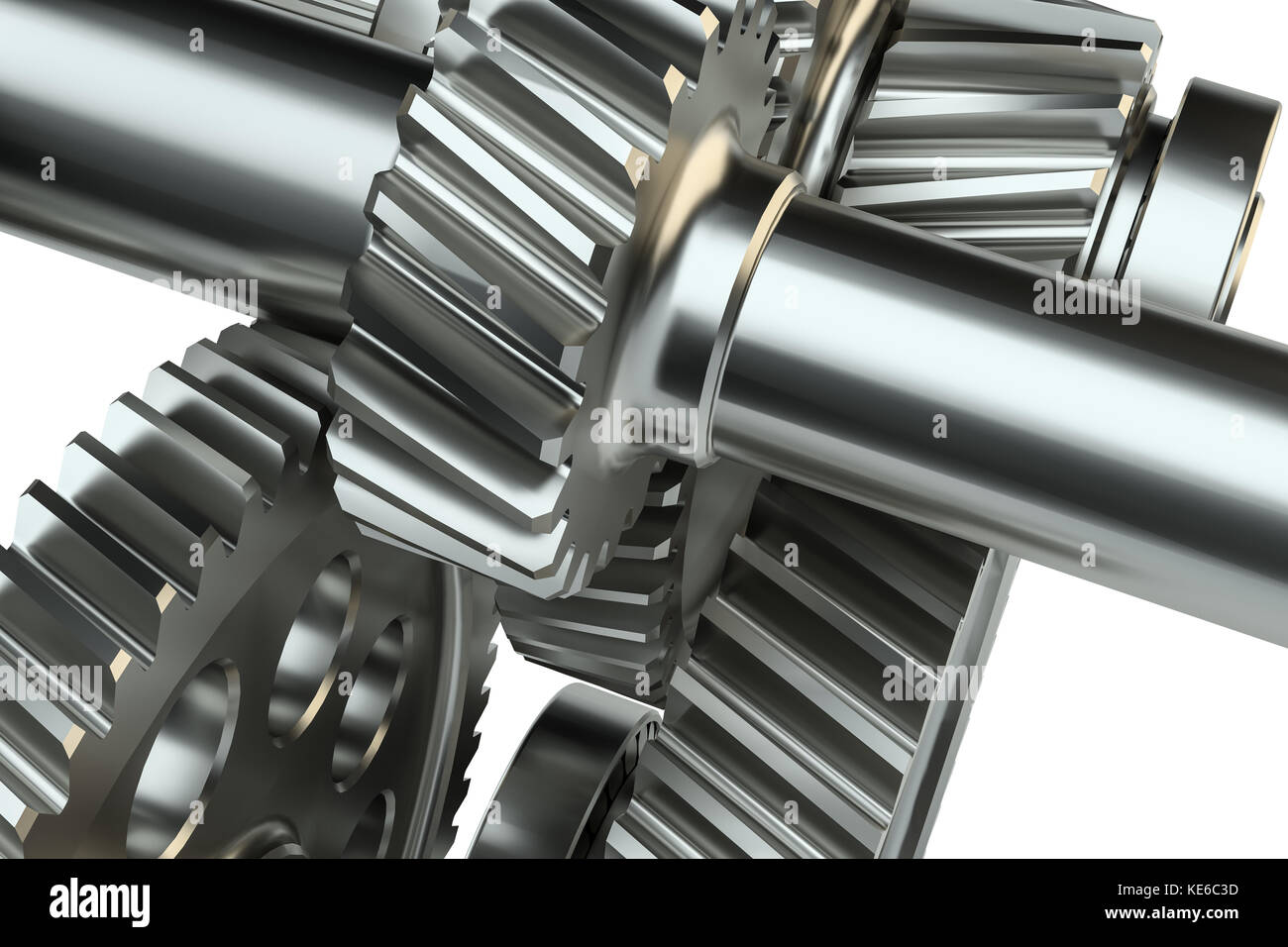 Large cog wheels in the motor. 3d illustration Stock Photo - Alamy