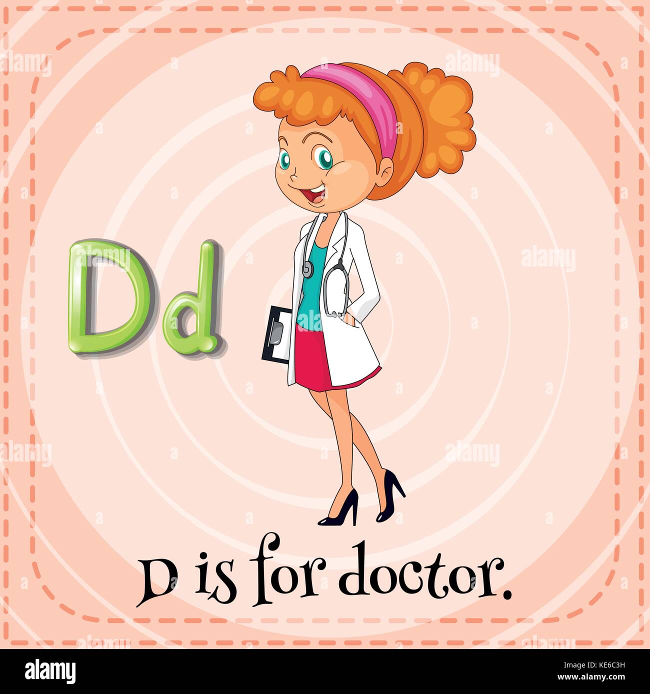 Flashcard letter D is for doctor illustration Stock Vector Image & Art ...
