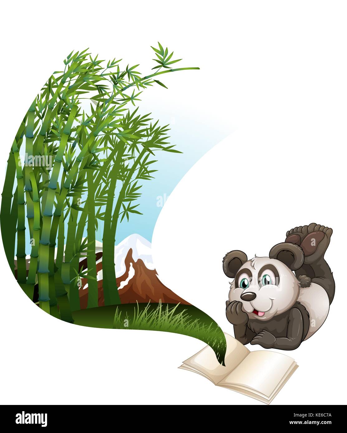 Panda reading book Stock Vector Images - Alamy