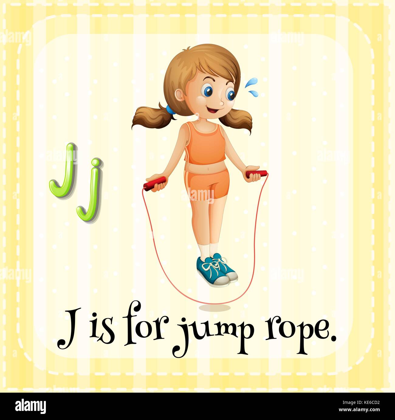 Flashcard letter J is for jump rope illustration Stock Vector Image & Art - Alamy