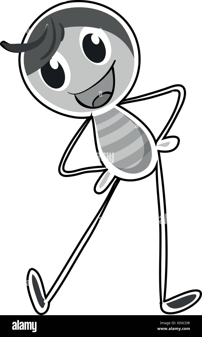 Sketch of a kid smiling illustration Stock Vector Image & Art - Alamy