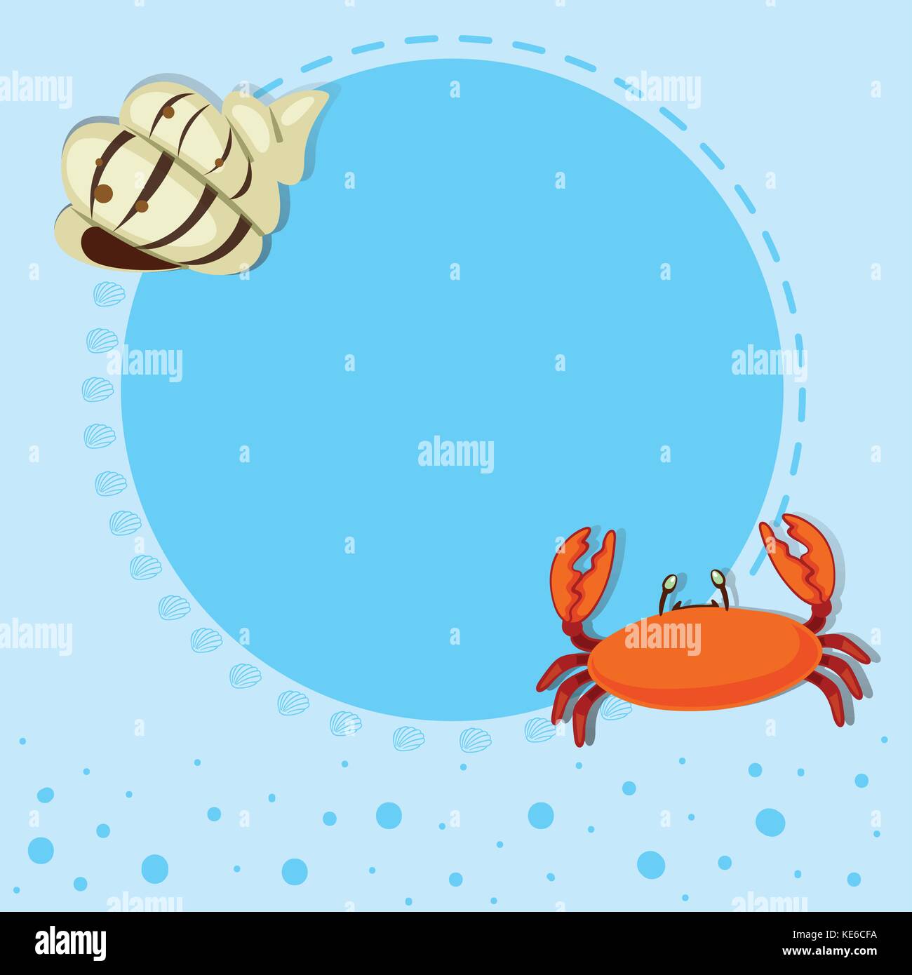 Border design with shell and crab illustration Stock Vector Image & Art ...