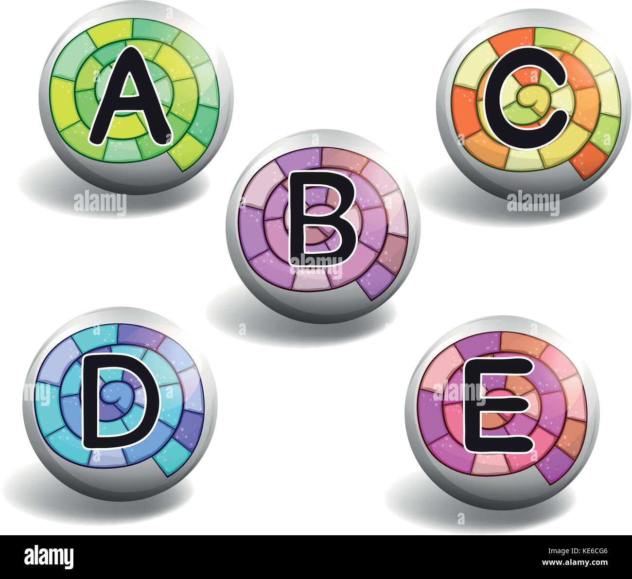 Alphabet on round badge illustration Stock Vector Image & Art - Alamy