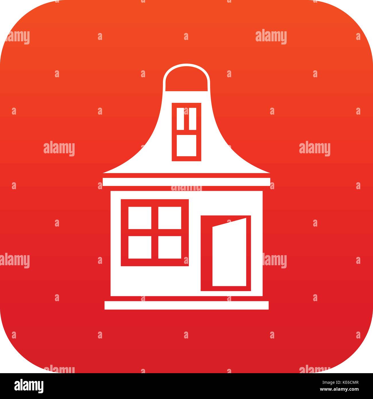 Small house icon digital red Stock Vector Image & Art - Alamy