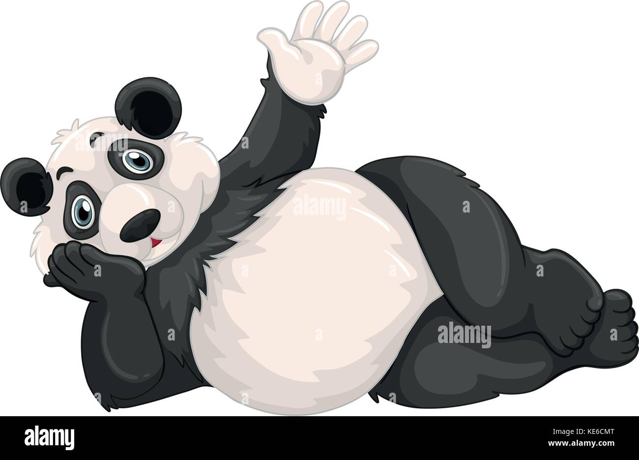 Cute panda waving hand illustration Stock Vector Image & Art - Alamy