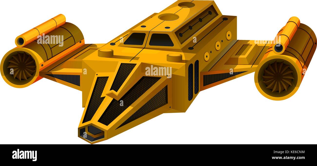Yellow spaceship with wings illustration Stock Vector Image & Art - Alamy
