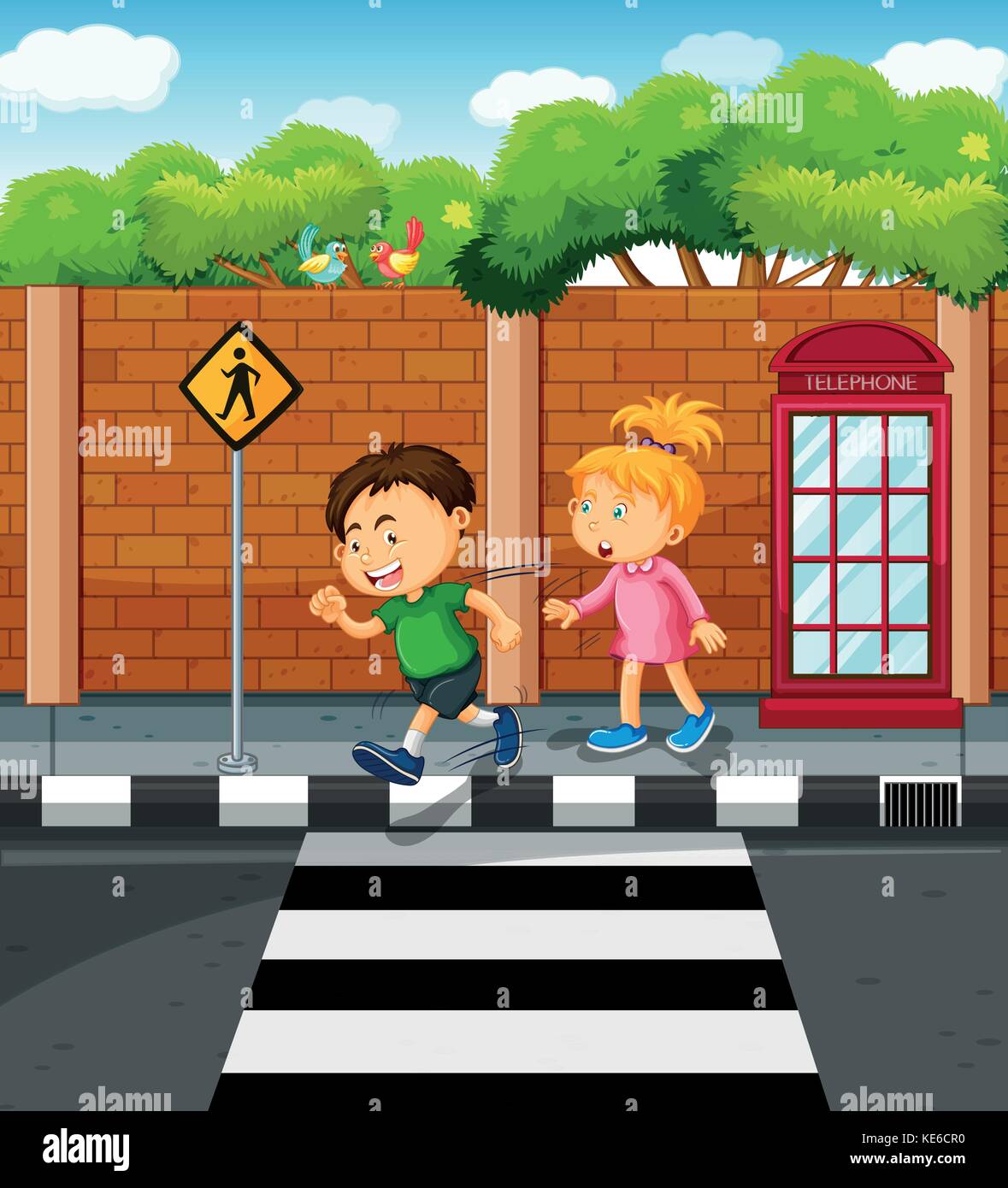 Pavement drawing Stock Vector Images - Alamy