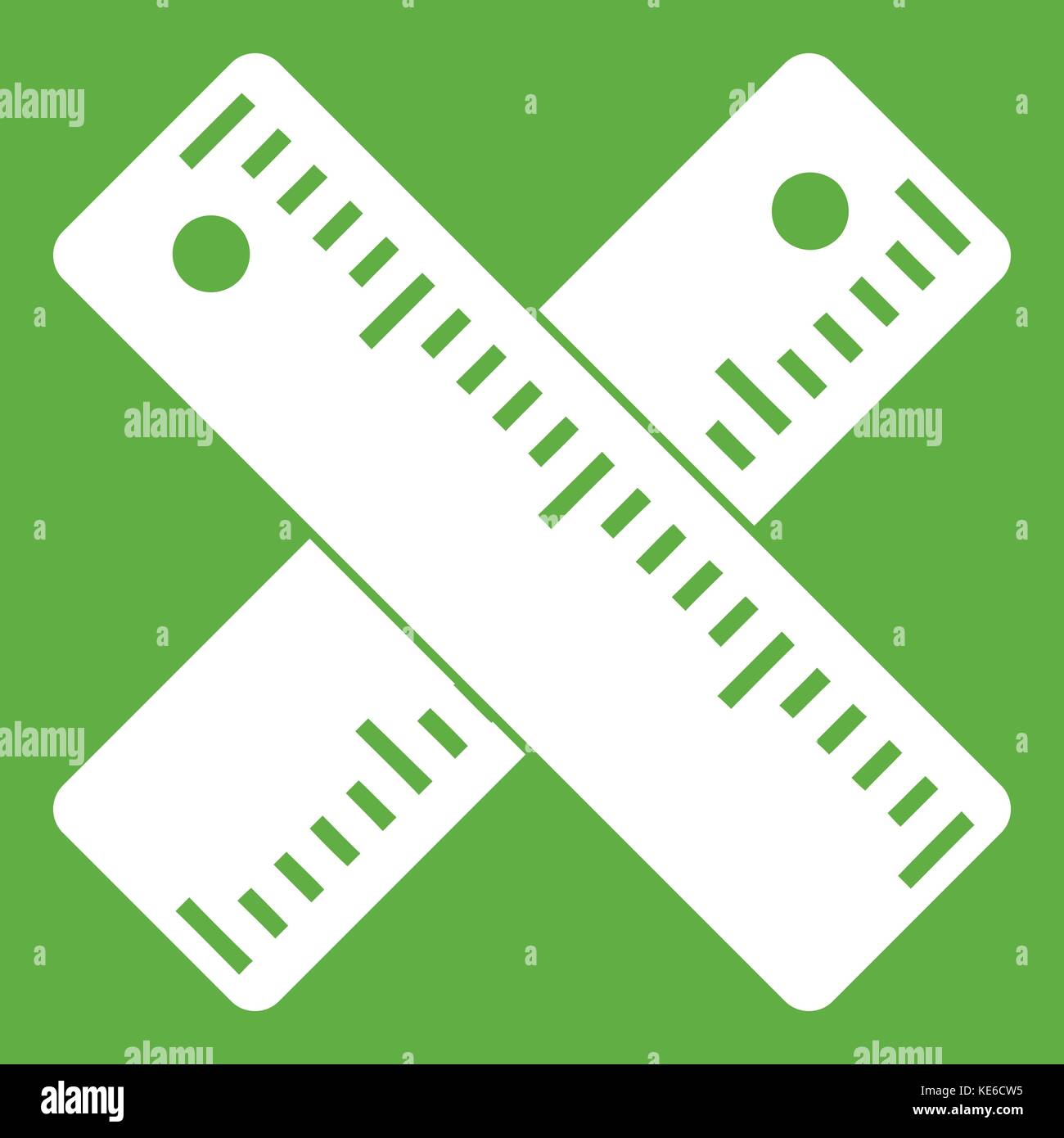 Two crossed rulers icon green Stock Vector Image & Art - Alamy