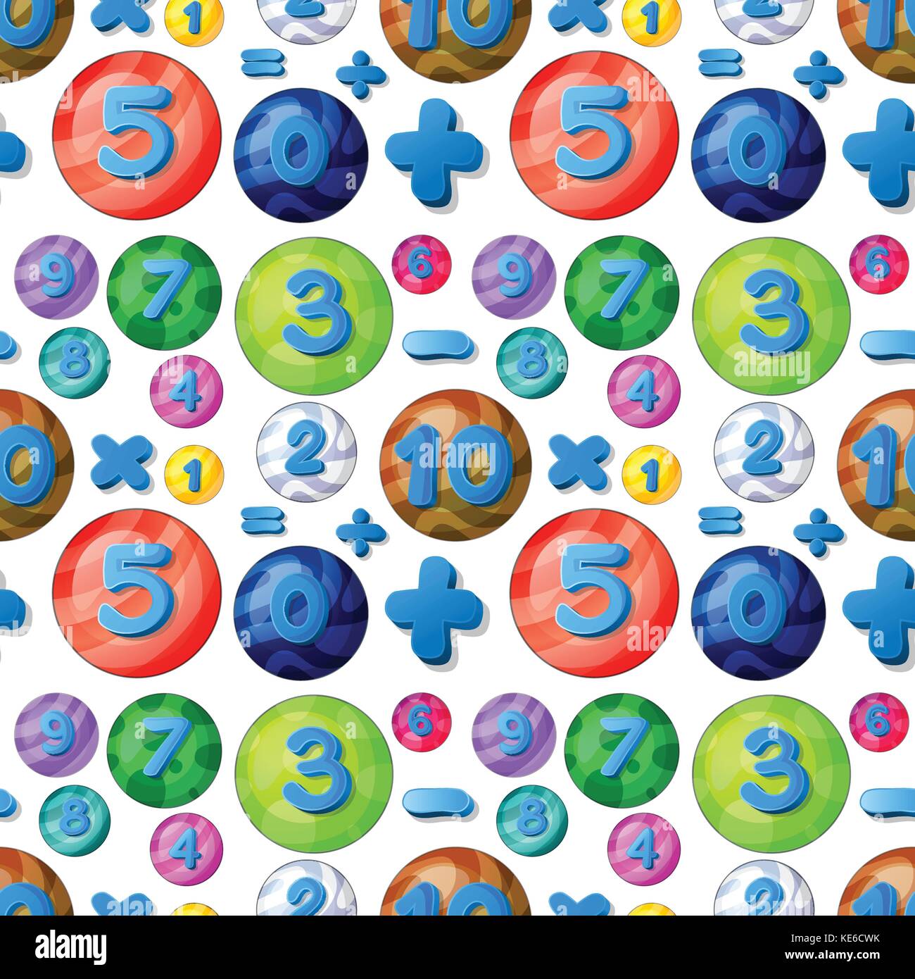 Seamless numbers in round bubbles illustration Stock Vector Image & Art ...