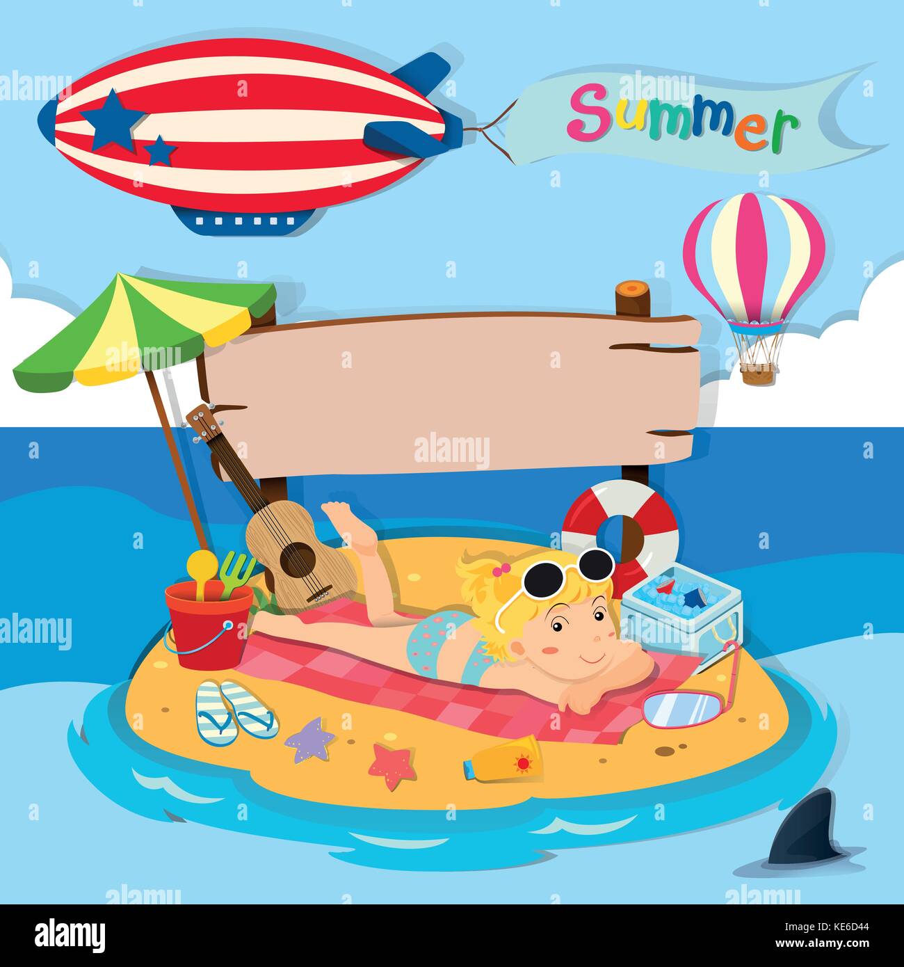 Summer holiday on the beach illustration Stock Vector Image & Art - Alamy