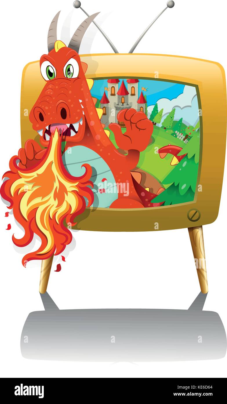 Dragon blowing fire Stock Vector Images - Alamy