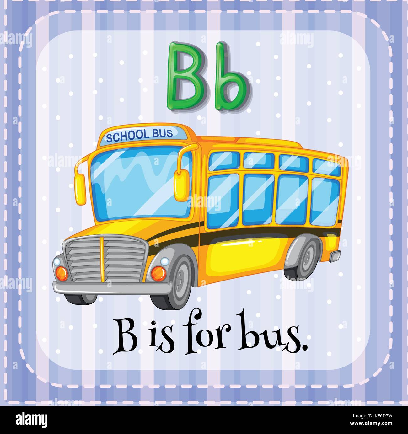 Flashcard letter B is for bus illustration Stock Vector Image & Art - Alamy