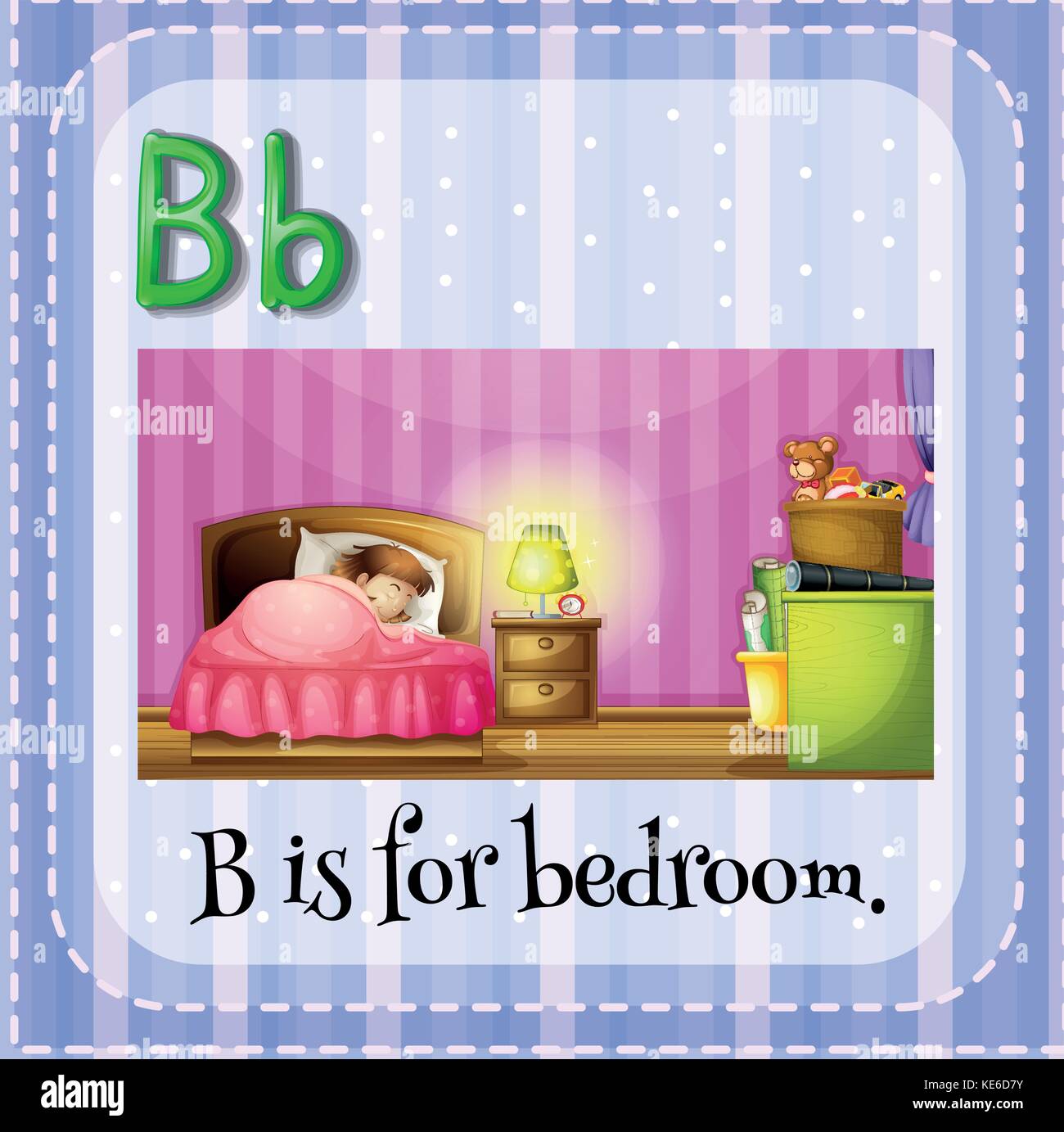 Flashcard letter B is for bedroom illustration Stock Vector Image & Art ...