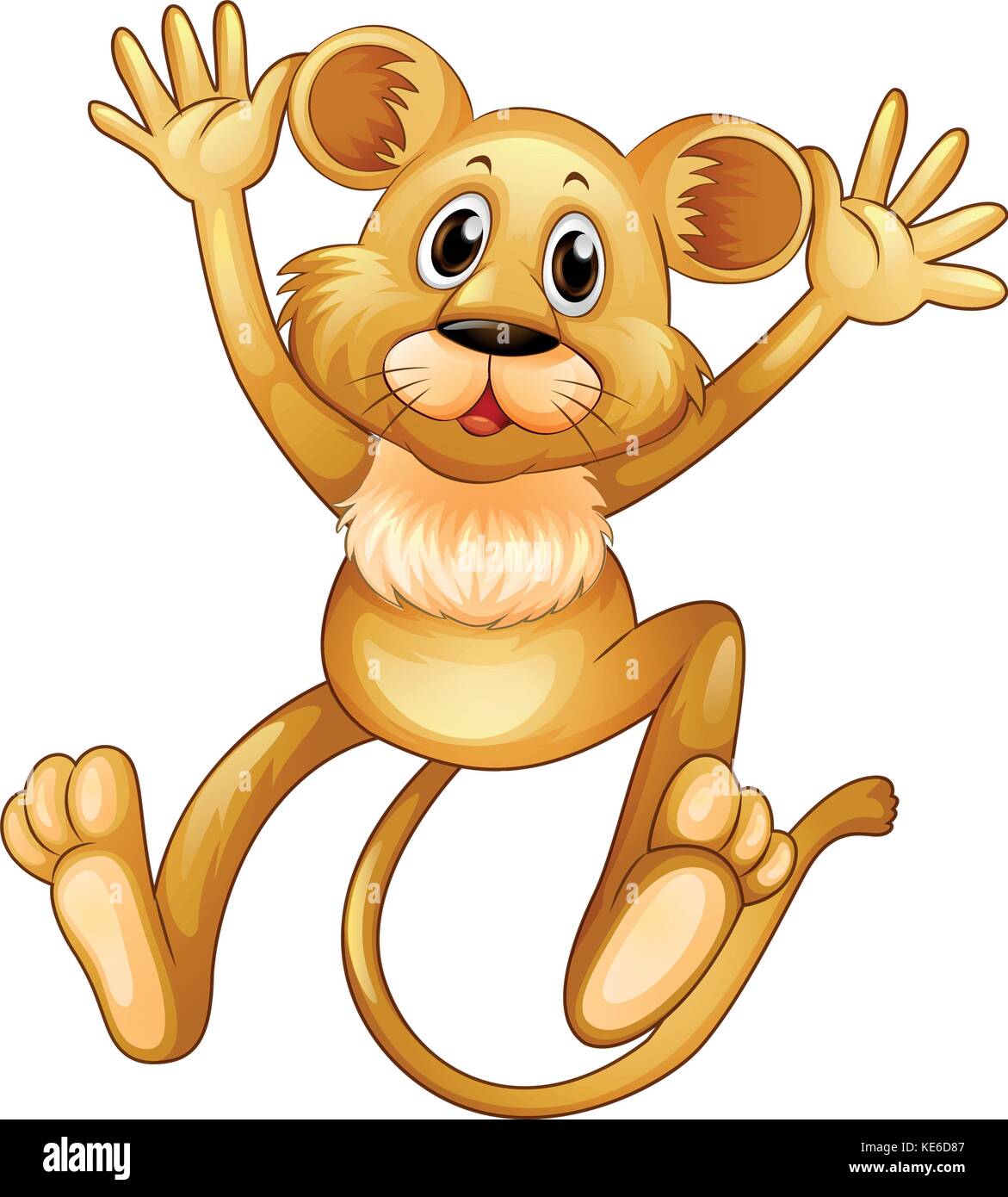 Lion cub jumping up illustration Stock Vector Image & Art - Alamy