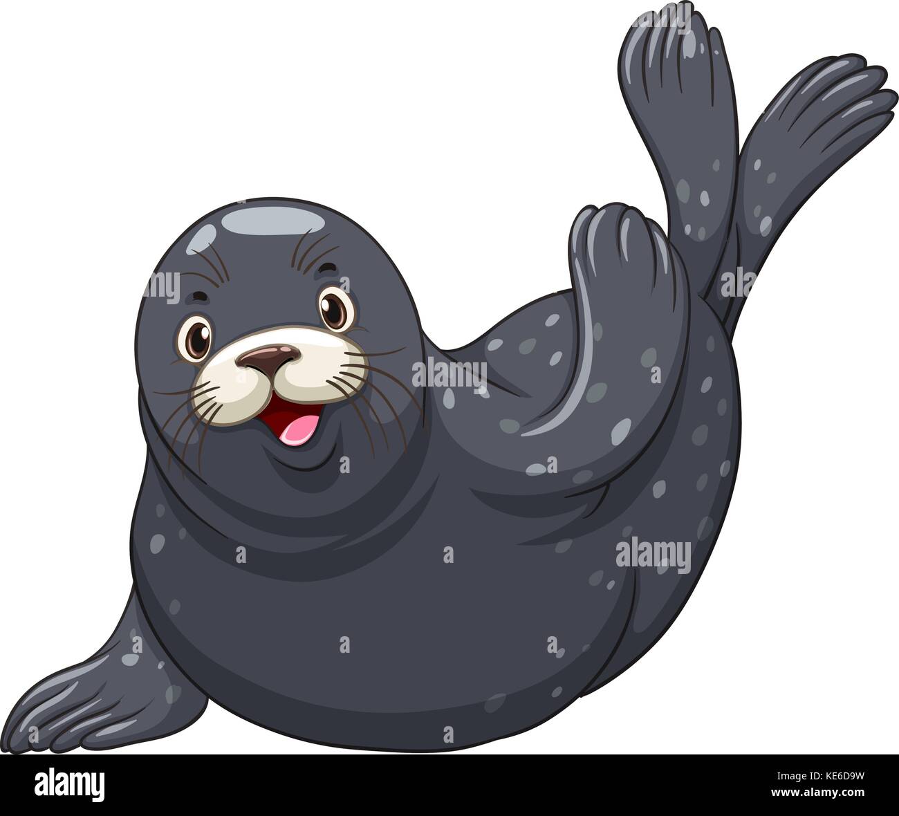 Black seal with happy face illustration Stock Vector Image & Art - Alamy