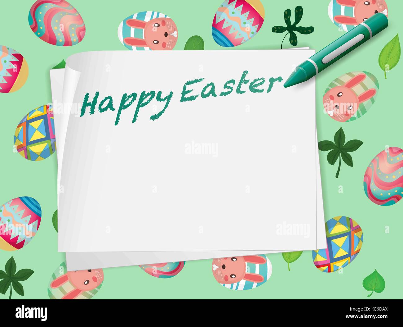 Border design with happy easter theme illustration Stock Vector Image ...