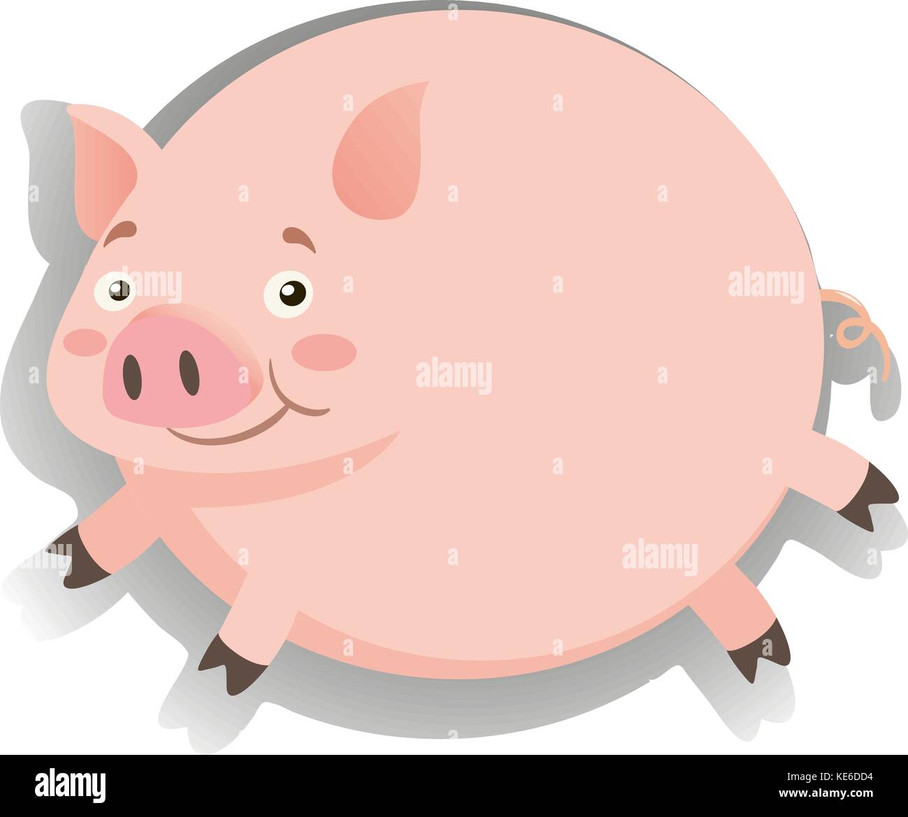 Cute Fat Cartoon Pig