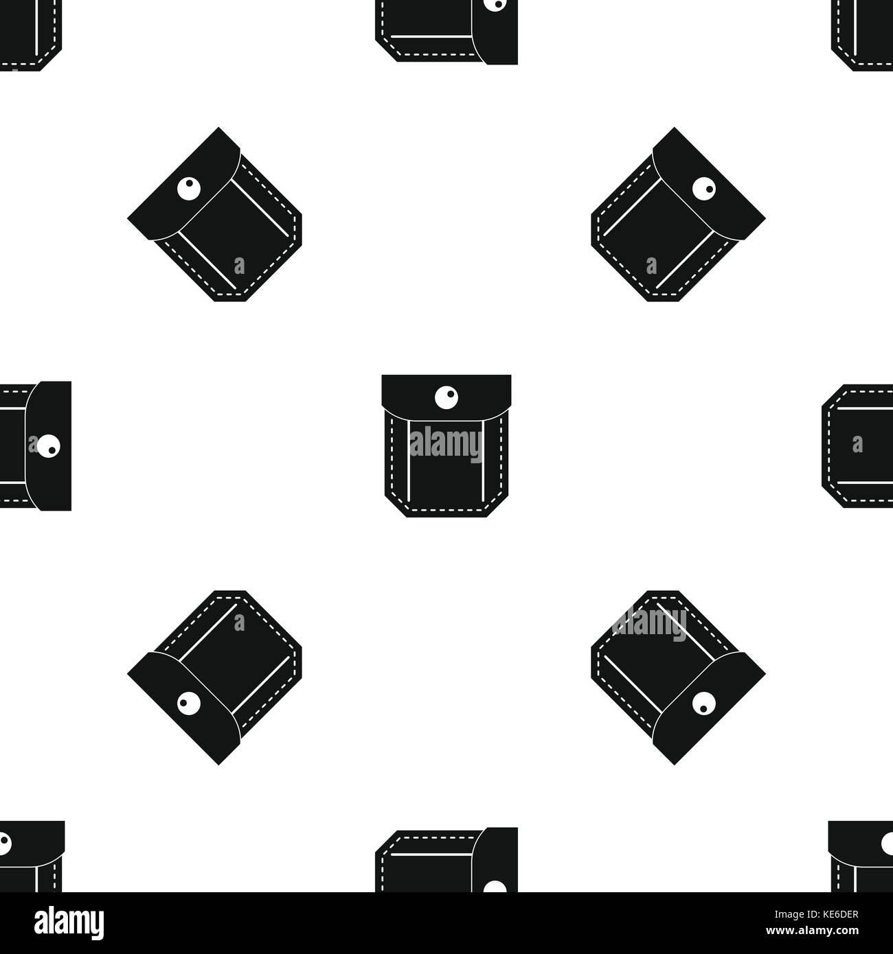 Pocket with valve and button pattern seamless black Stock Vector Image ...