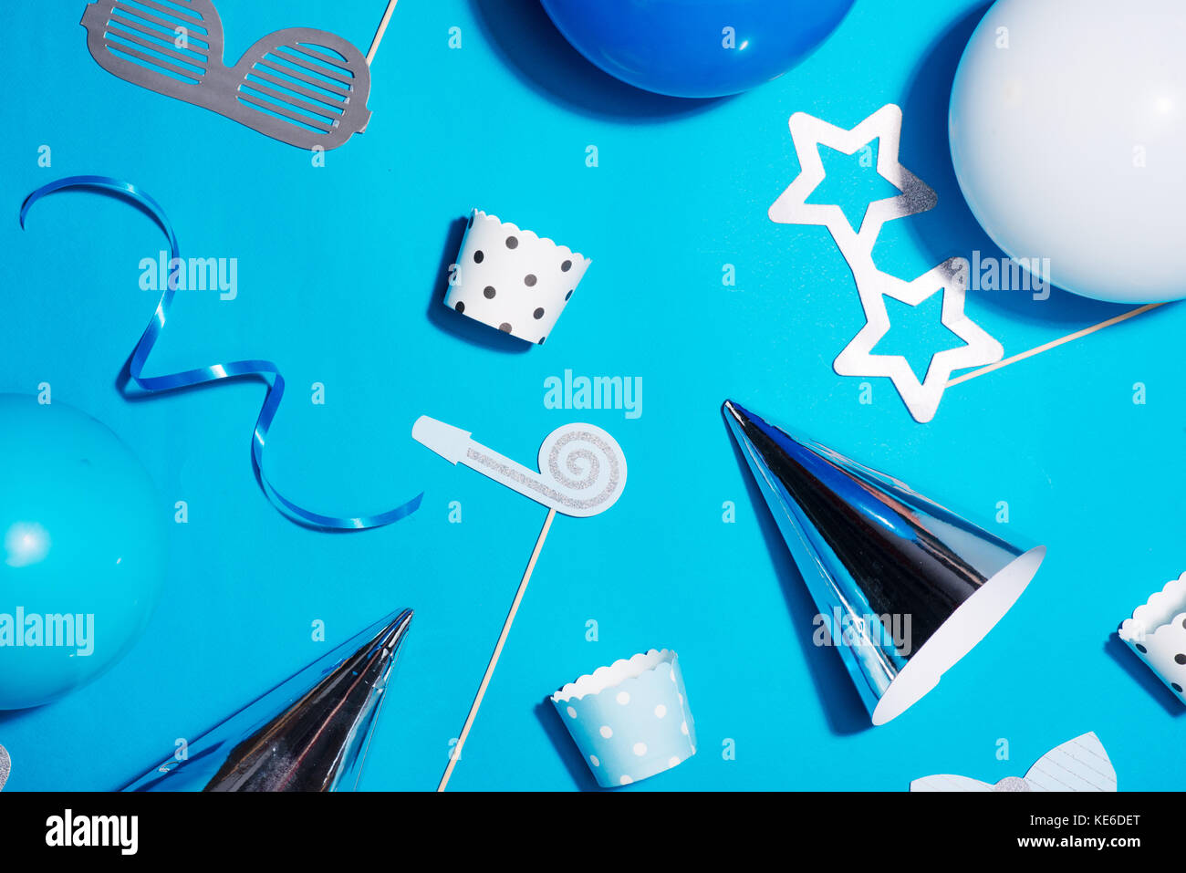 Birthday party background. Celebration concept. Flat lay Stock Photo ...