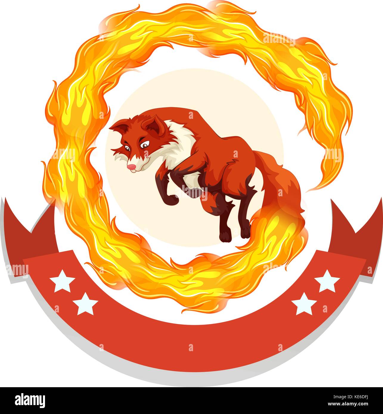 White wolf fire illustration hi-res stock photography and images - Alamy