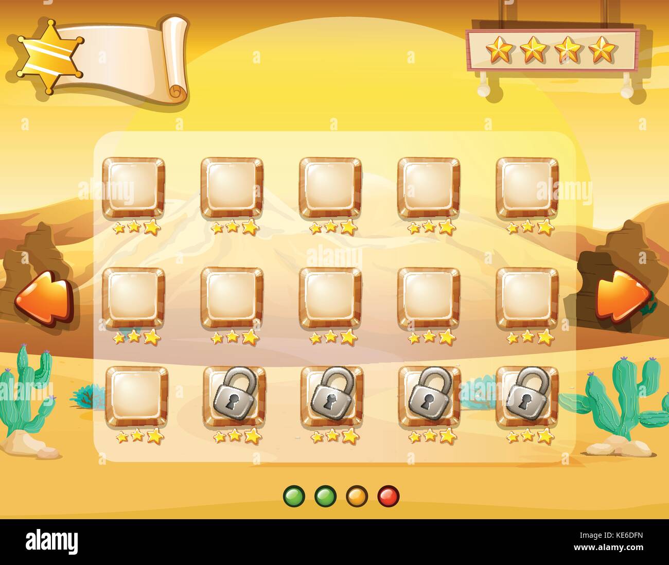 Game template with desert background illustration Stock Vector Image ...