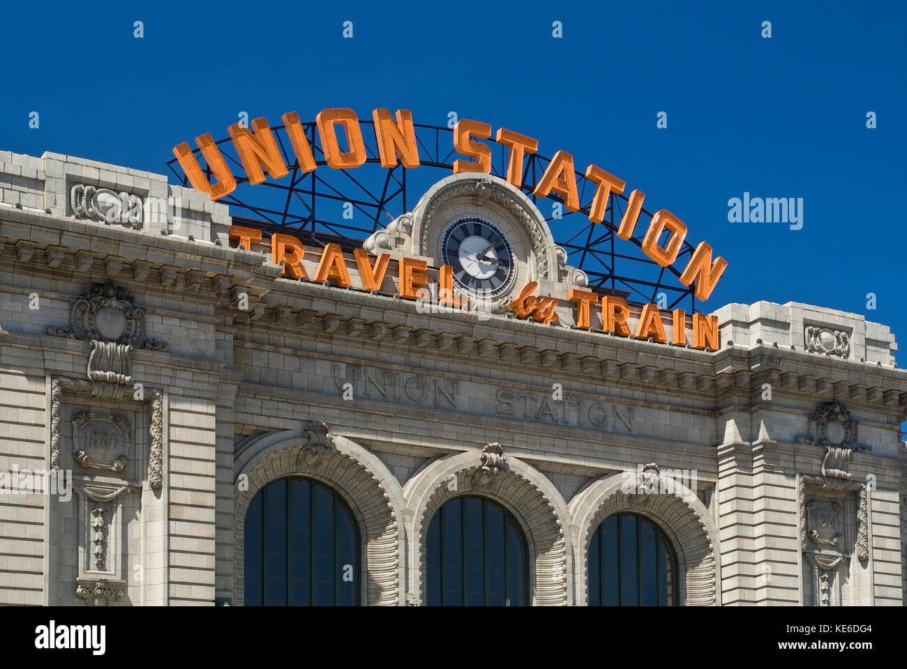 Neon sign at Union Station, Denver, Colorado, USA Stock Photo - Alamy