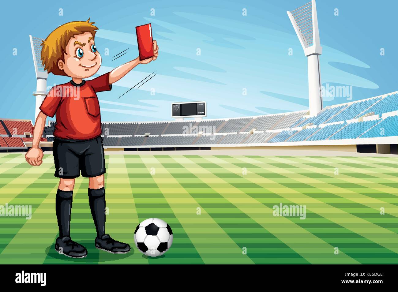 Outdoor football stadium in Stock Vector Images - Alamy