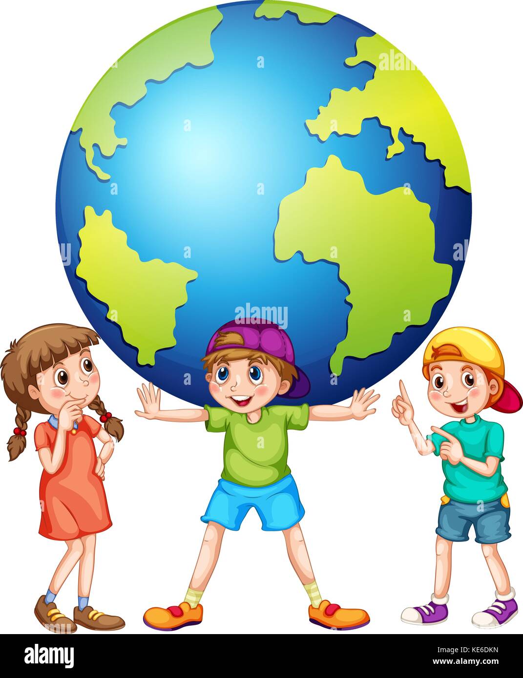 Children and the world illustration Stock Vector Image & Art - Alamy