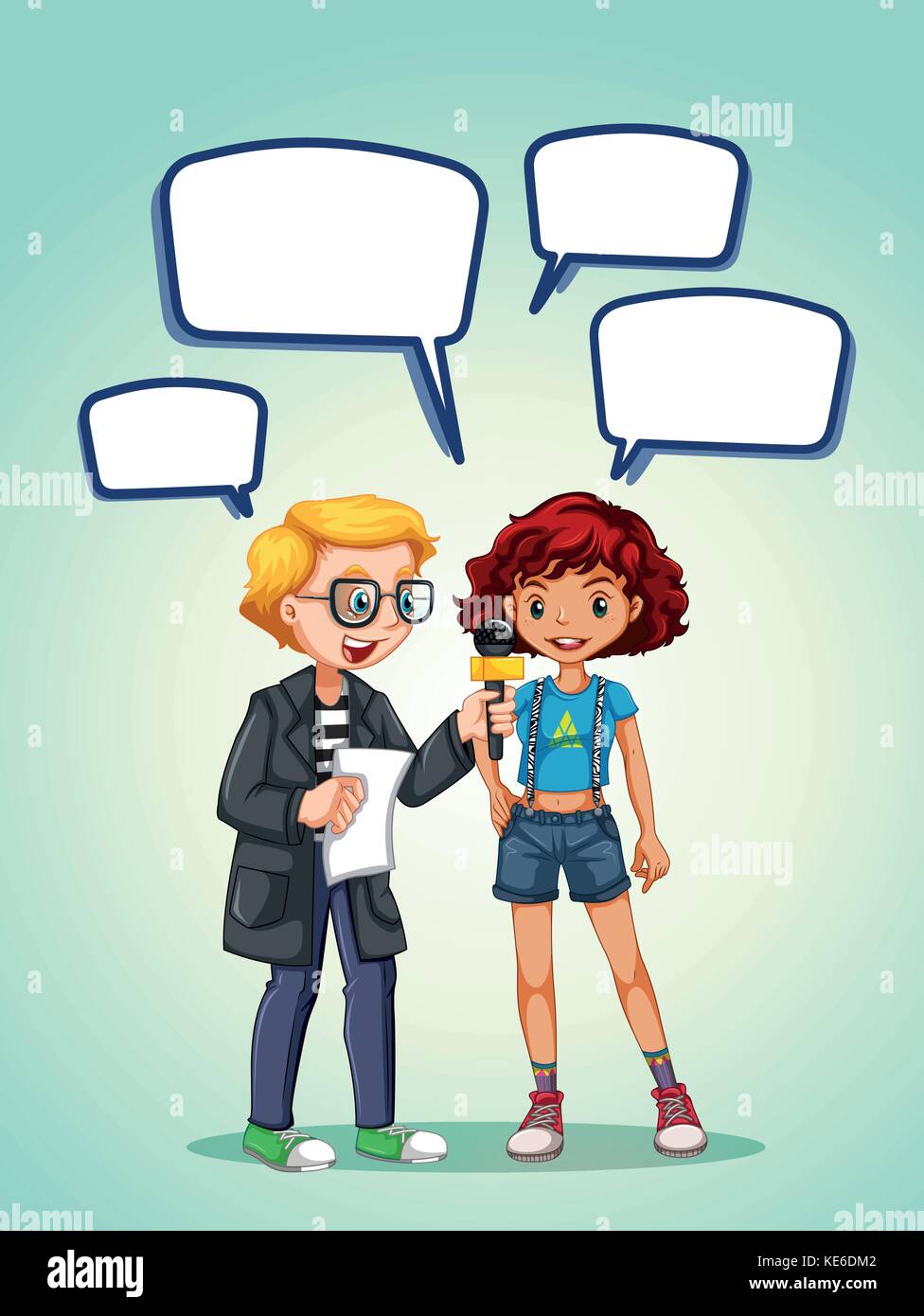 Teenager interview news microphone hi-res stock photography and images ...