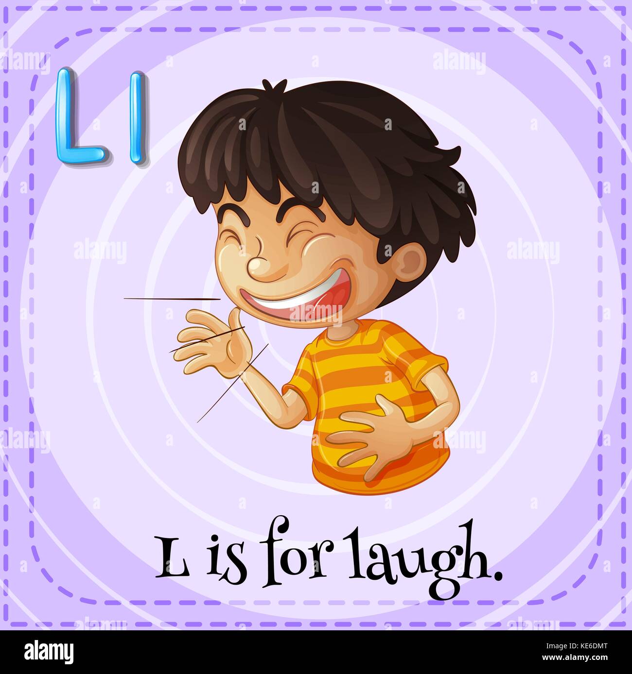 Flashcard letter L is for laugh illustration Stock Vector Image & Art ...