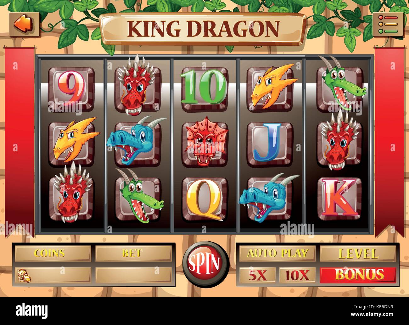 Game template with dragon theme illustration Stock Vector Image & Art ...