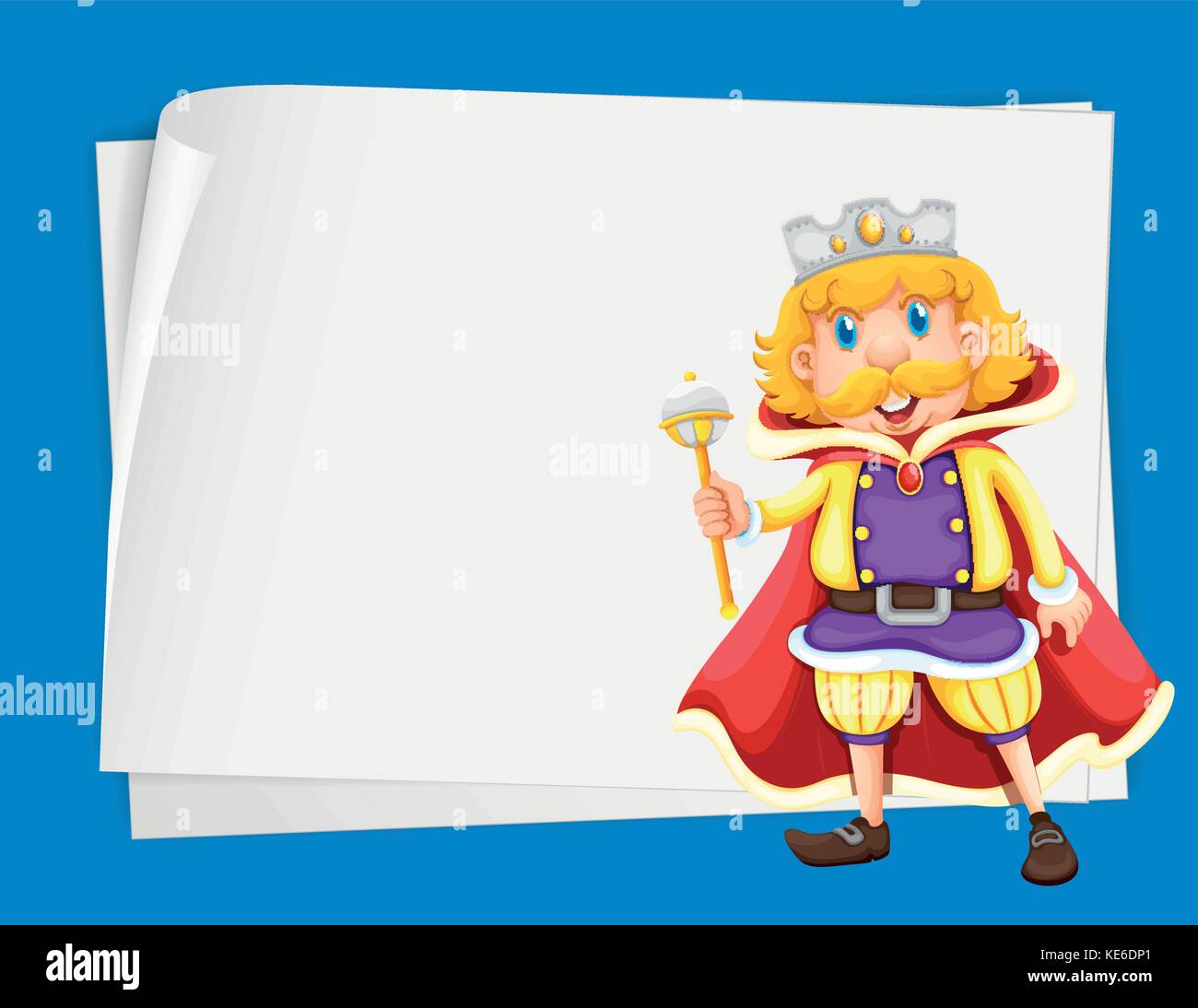Paper design with king wearing crown illustration Stock Vector Image ...
