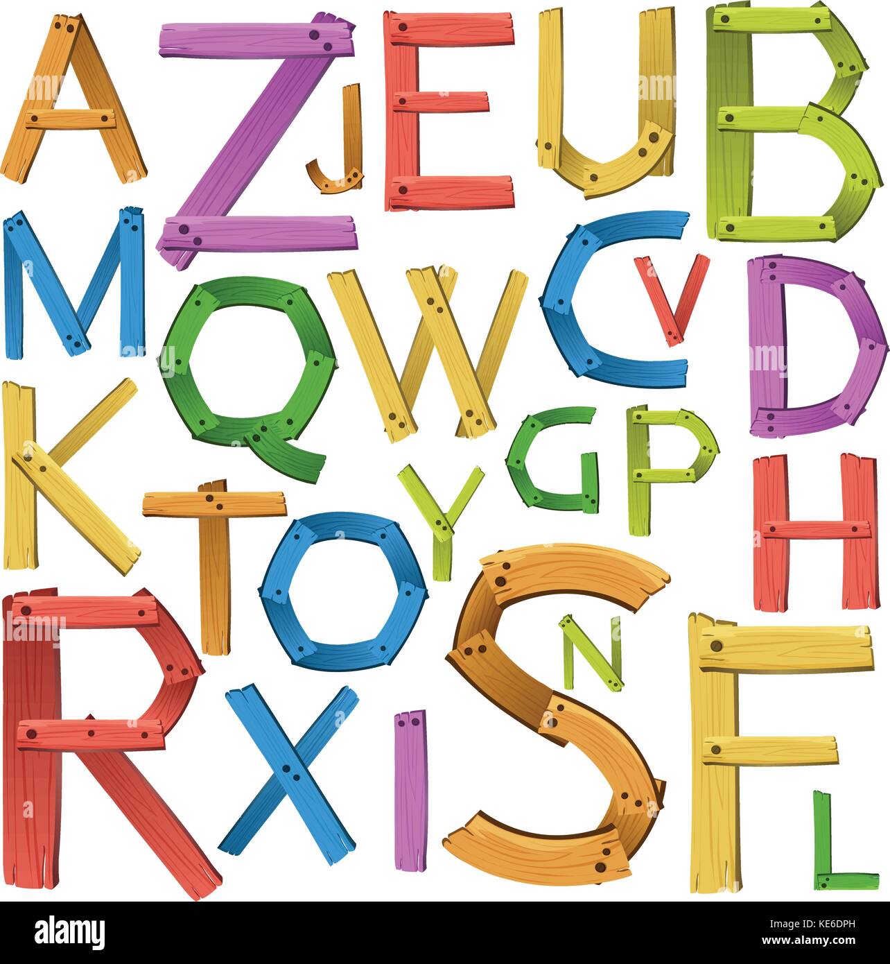 Font design of english alphabet illustration Stock Vector Image & Art ...