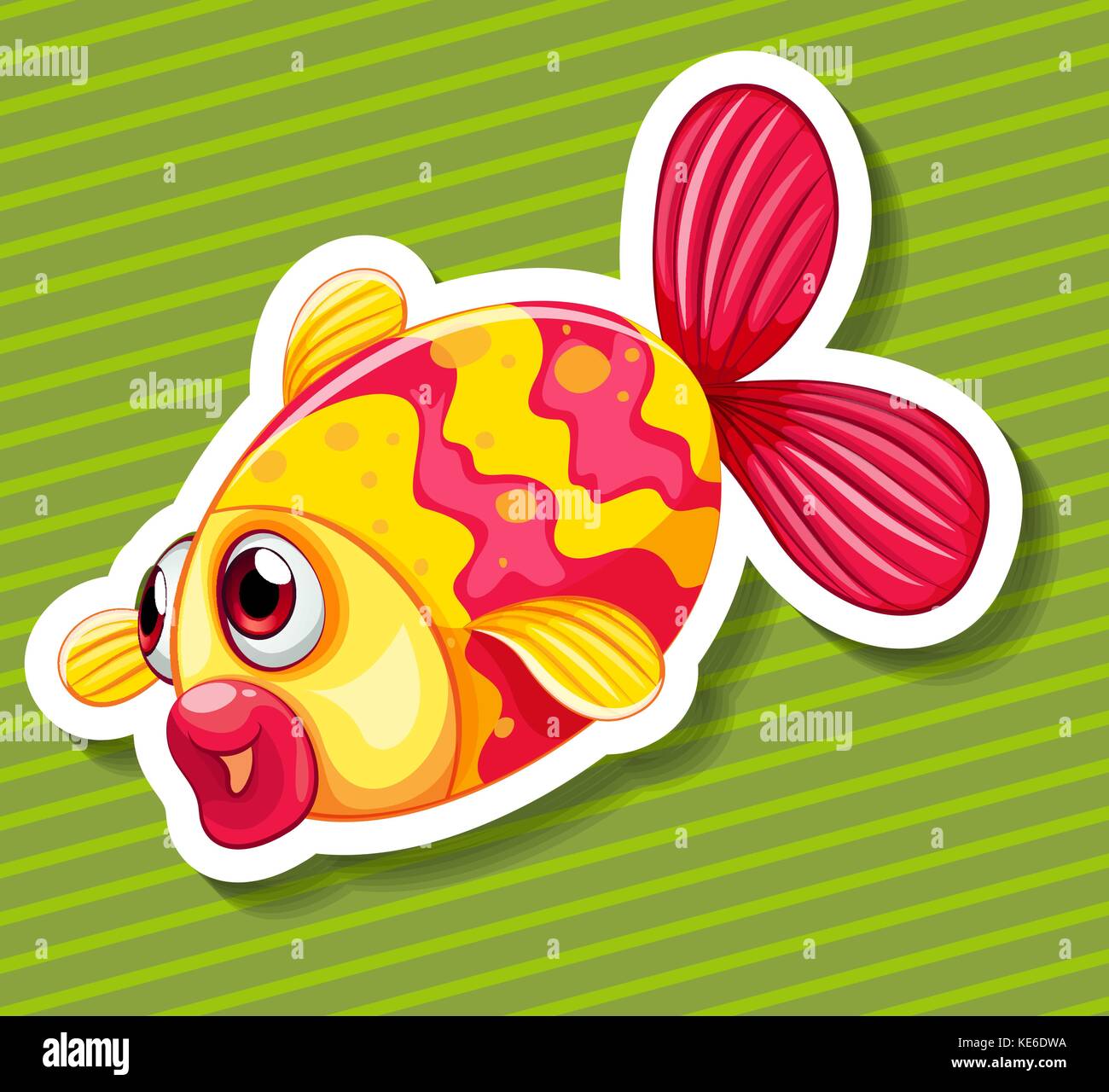 One single fish swimming Stock Vector Images - Alamy