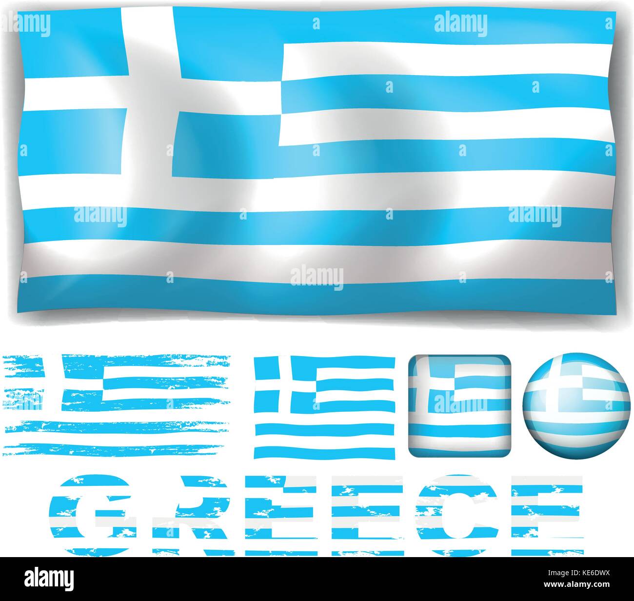 Greece flag in different design illustration Stock Vector Image & Art ...