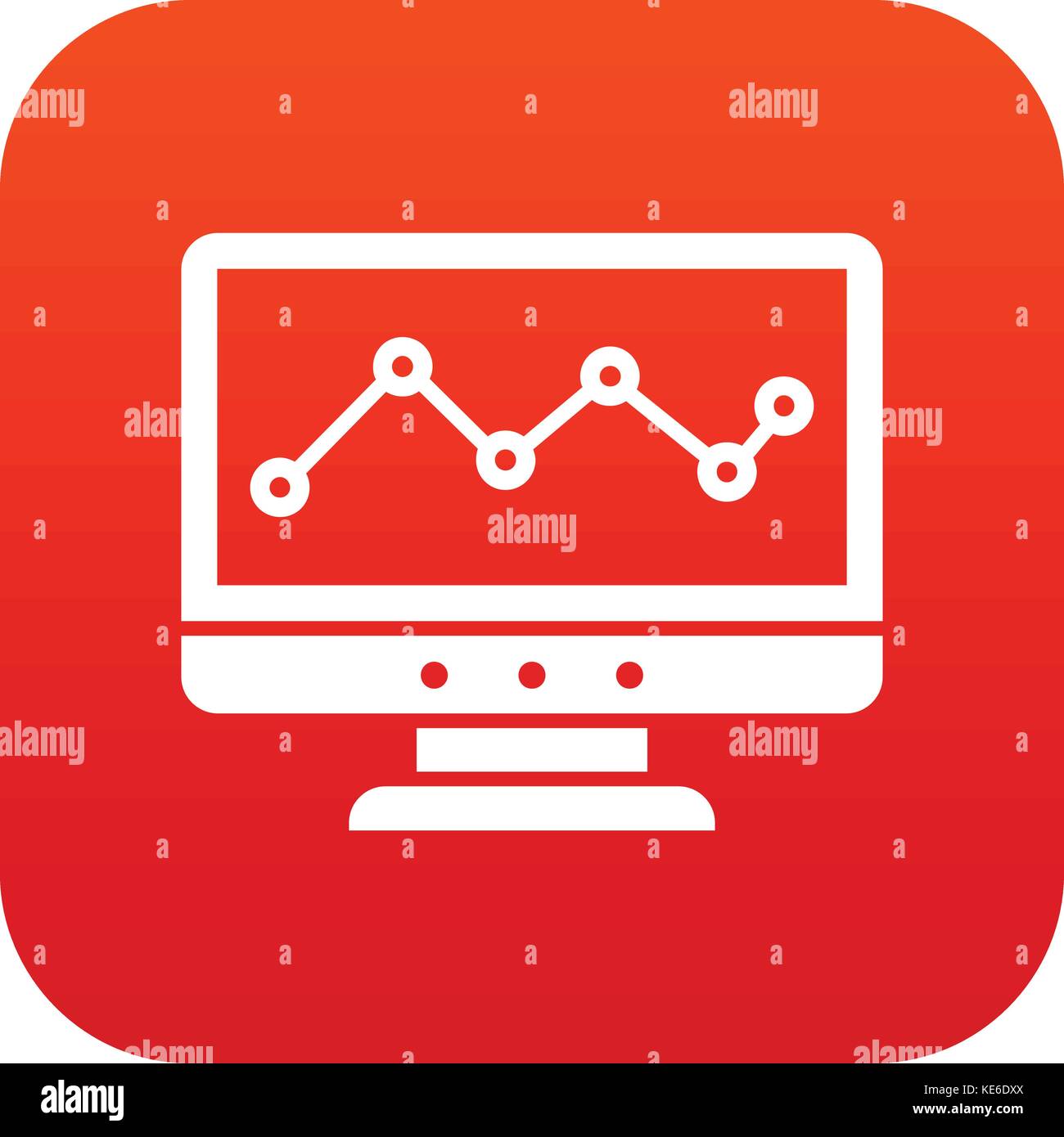 Graph in computer screen icon digital red Stock Vector Image & Art - Alamy