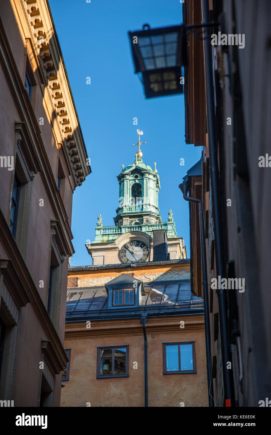 Storykyrkan cathedral clock tower, Stockholm, Sweden Stock Photo - Alamy