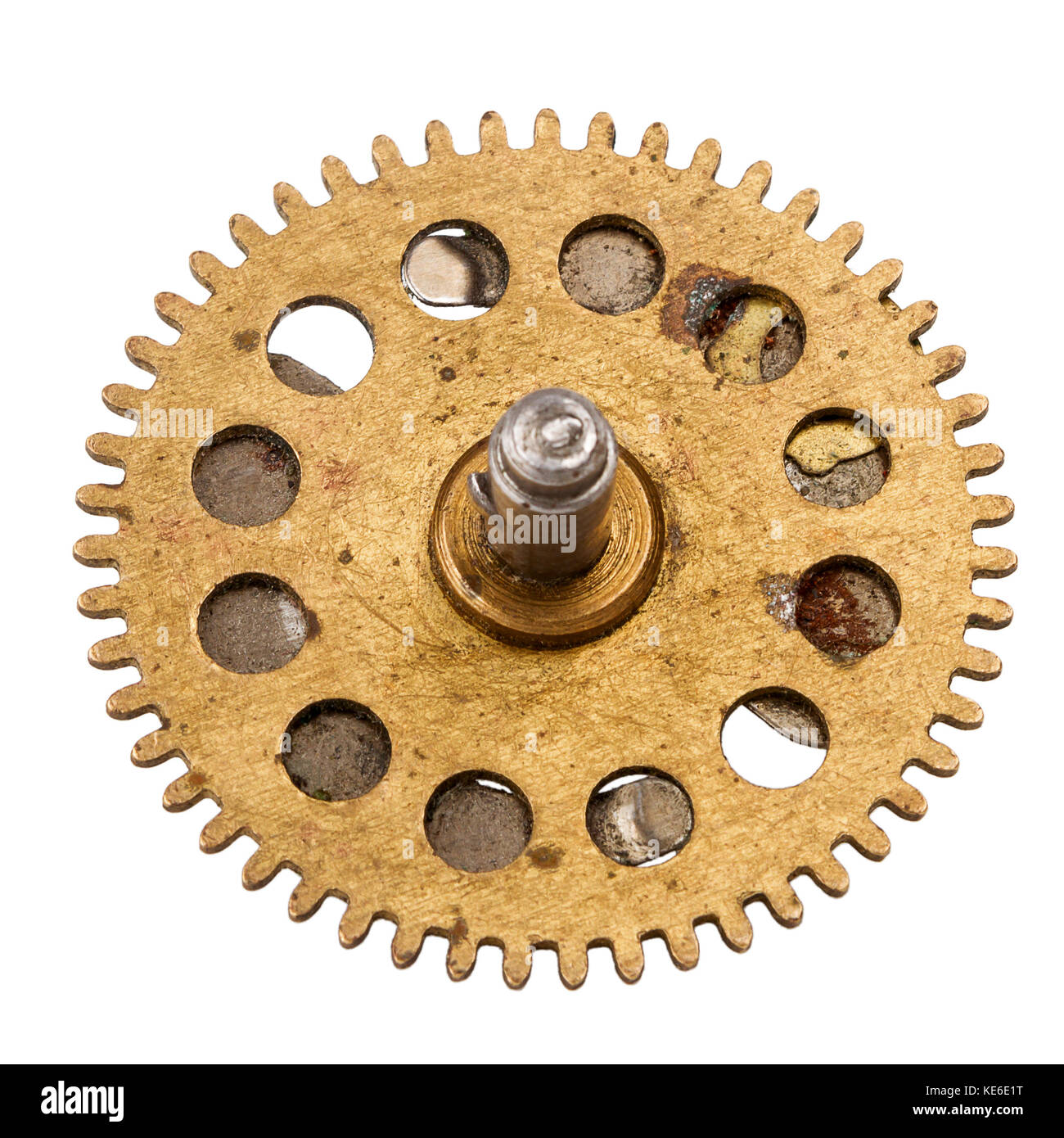 Old clockwork gear isolated on white background Stock Photo - Alamy