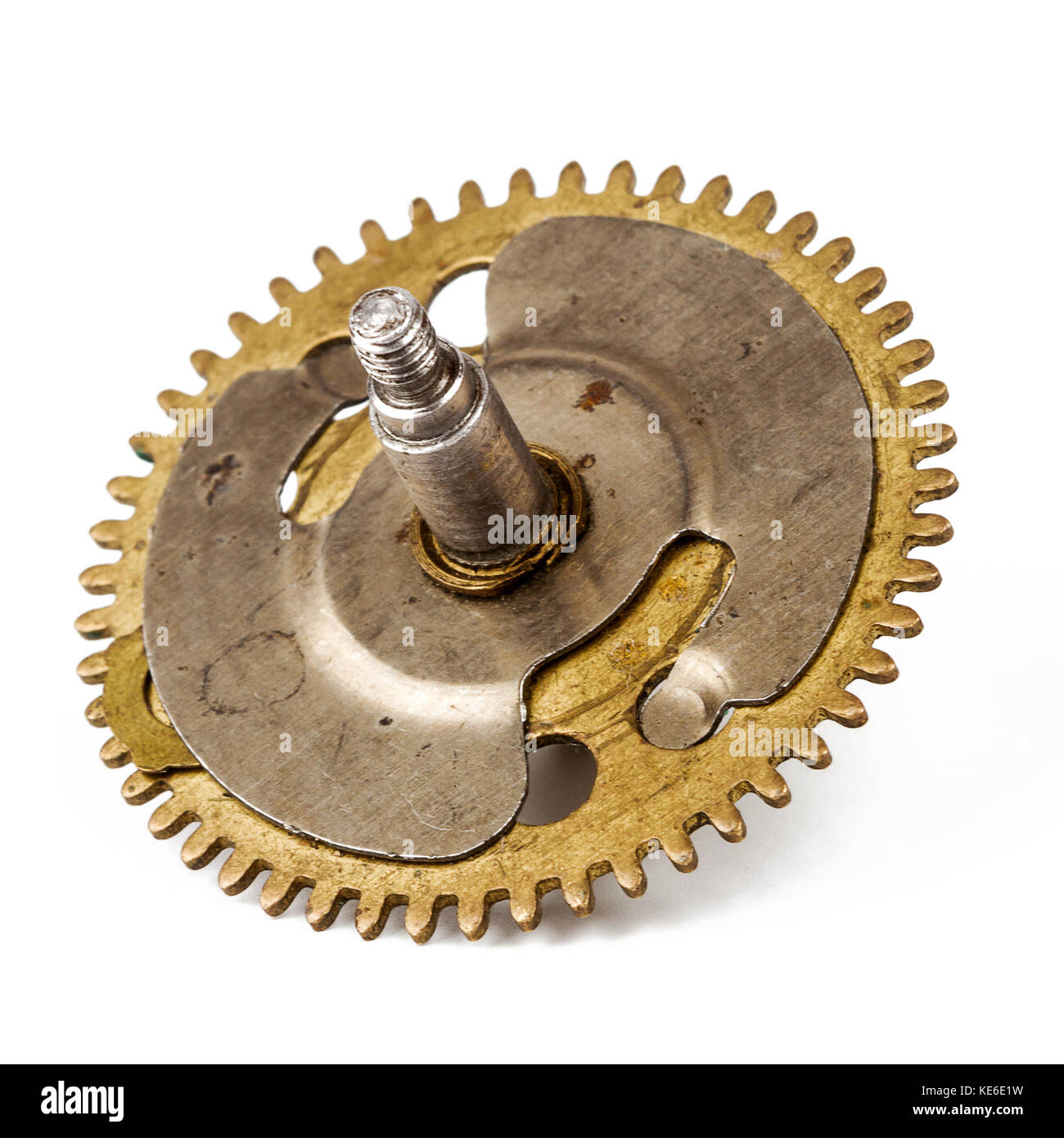 Old clockwork gear isolated on white background Stock Photo - Alamy