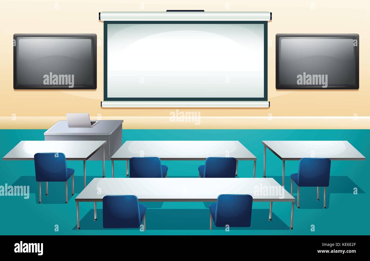 High school classroom laptop Stock Vector Images - Alamy
