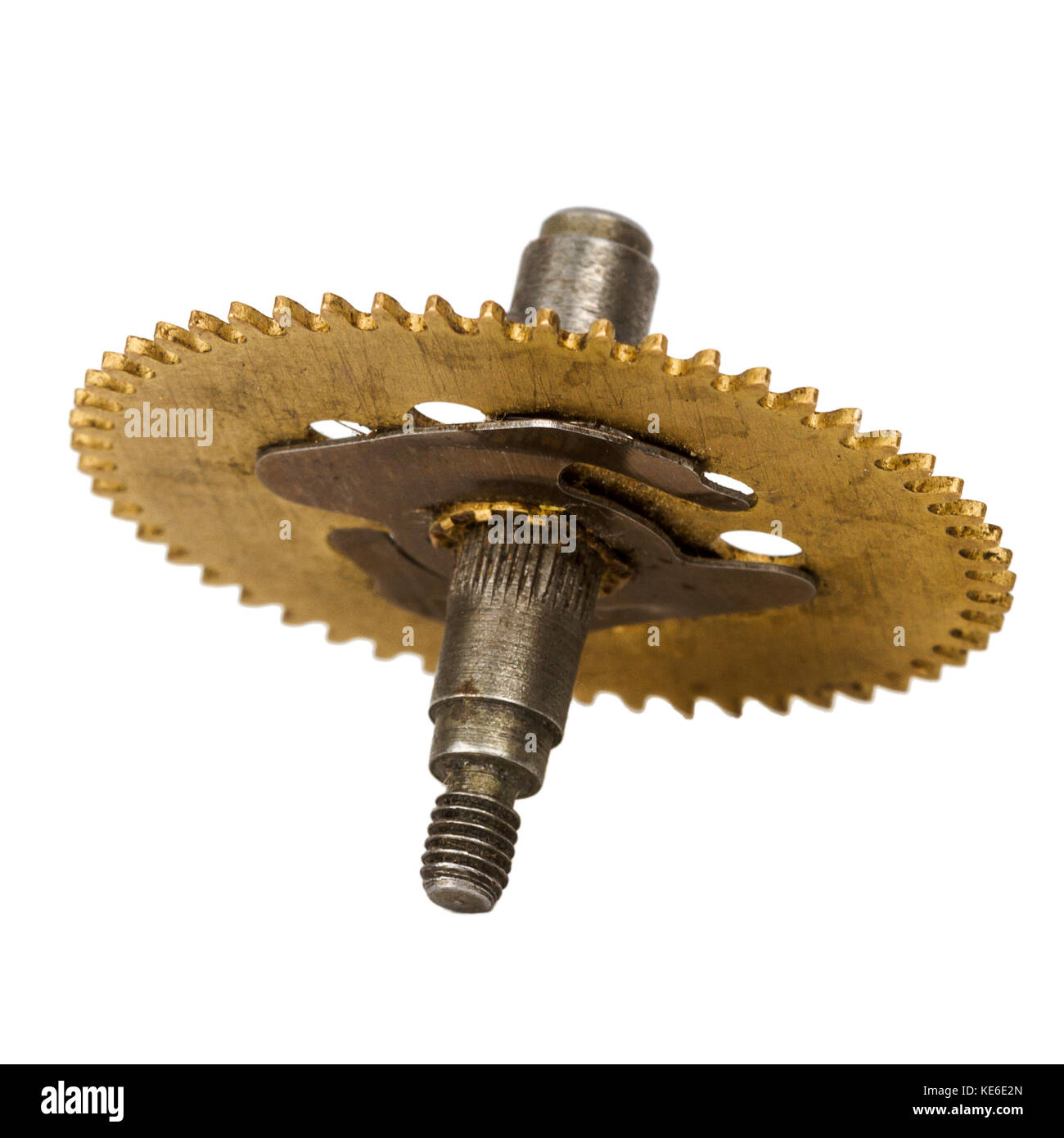 Old clockwork gear isolated on white background Stock Photo - Alamy