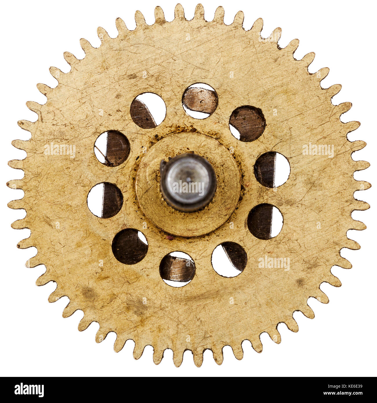 Old clockwork gear isolated on white background Stock Photo - Alamy