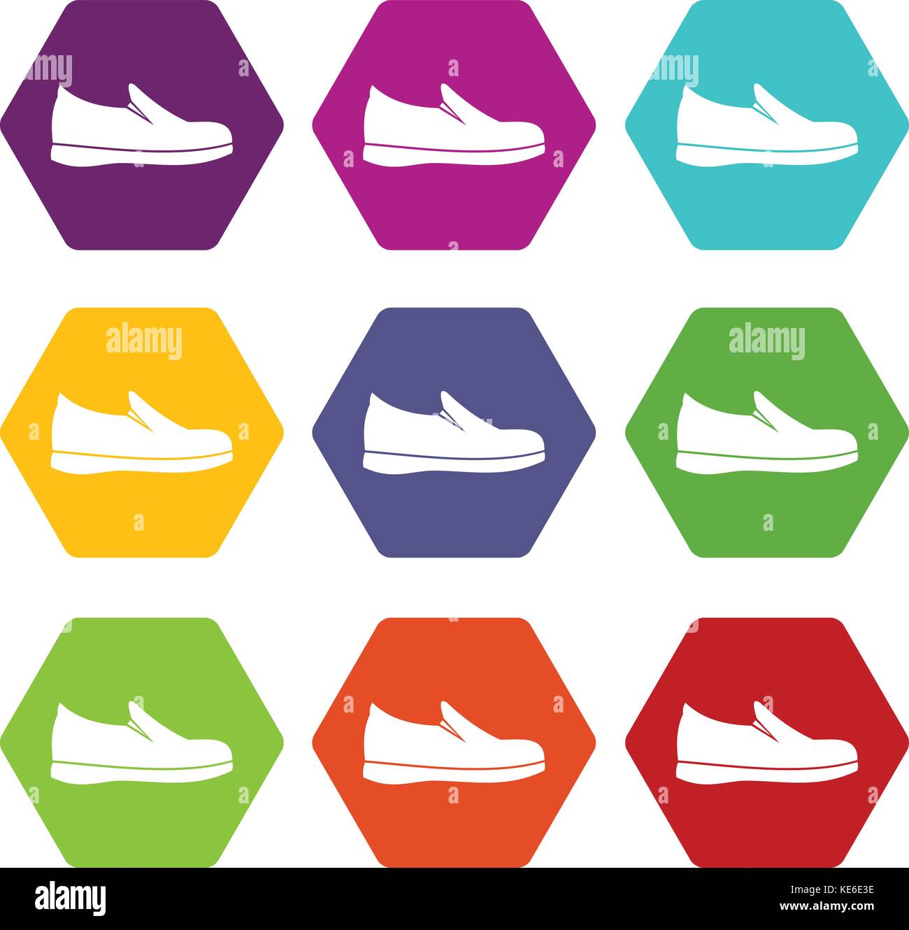 Shoes icon set color hexahedron Stock Vector Image & Art - Alamy