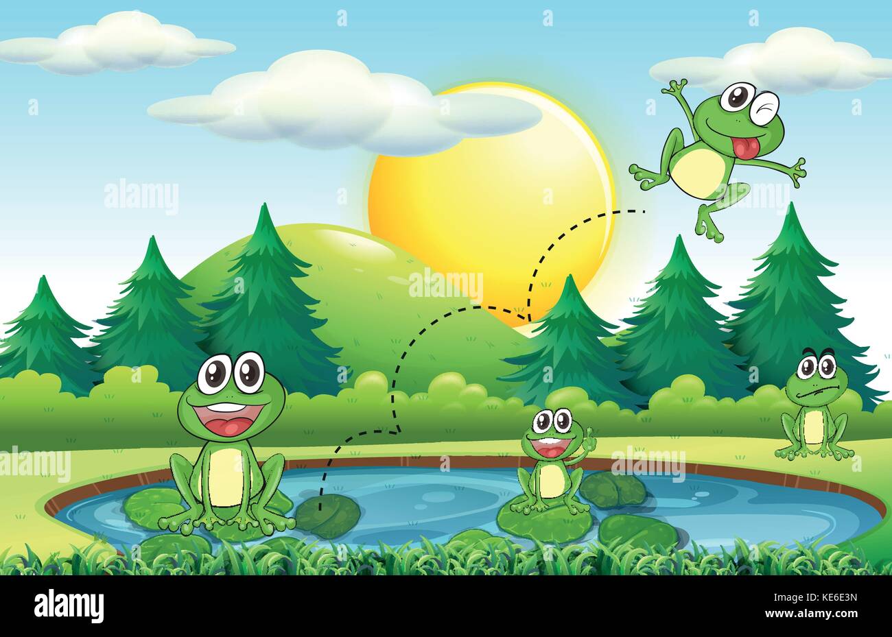 Frogs pond Stock Vector Images - Alamy