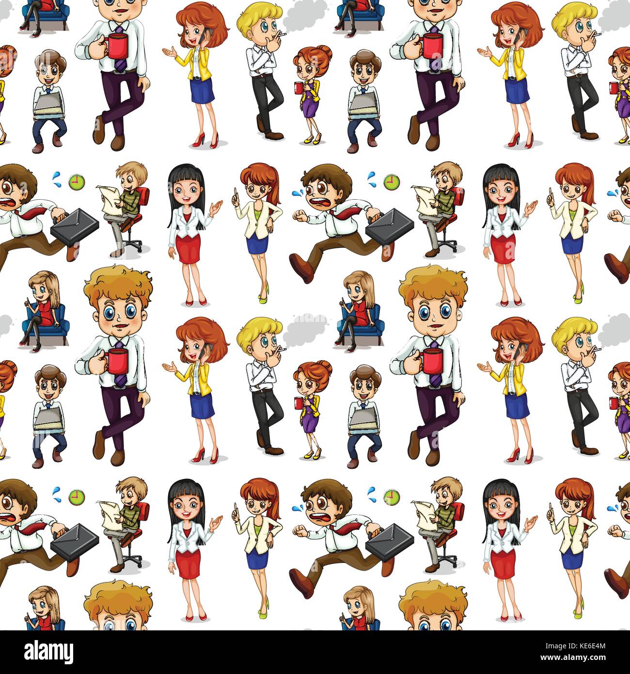 Business people in different actions illustration Stock Vector Image ...