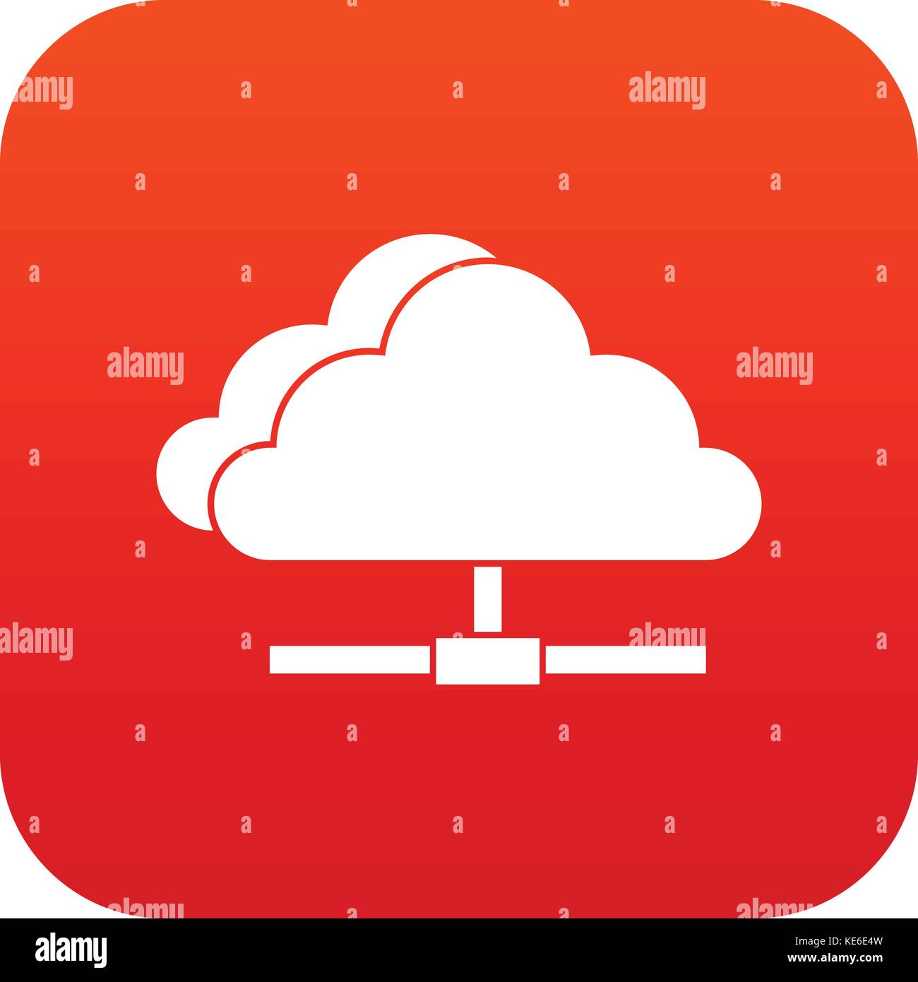 Cloud computing connection icon digital red Stock Vector Image & Art ...