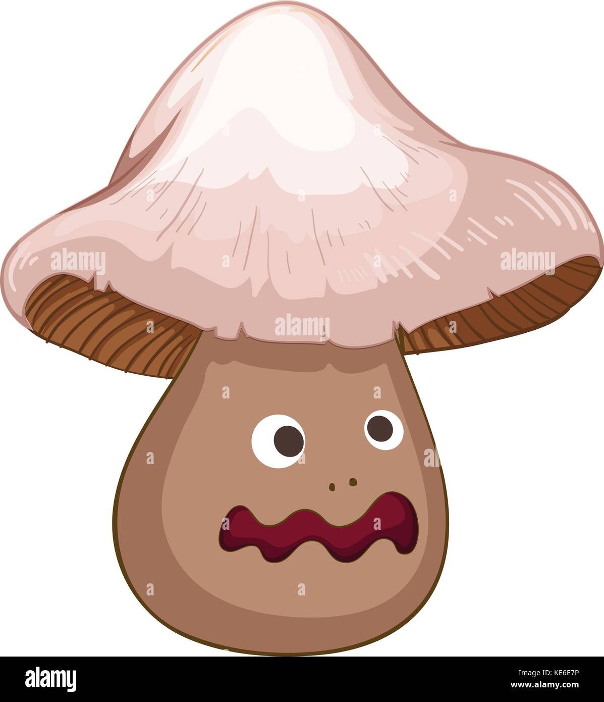Fresh mushroom with face illustration Stock Vector Image & Art - Alamy