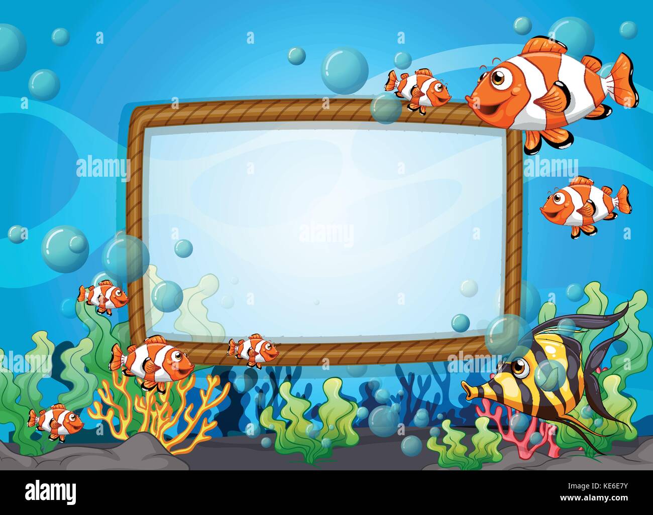 Border frame scene underwater illustration hi-res stock photography and ...